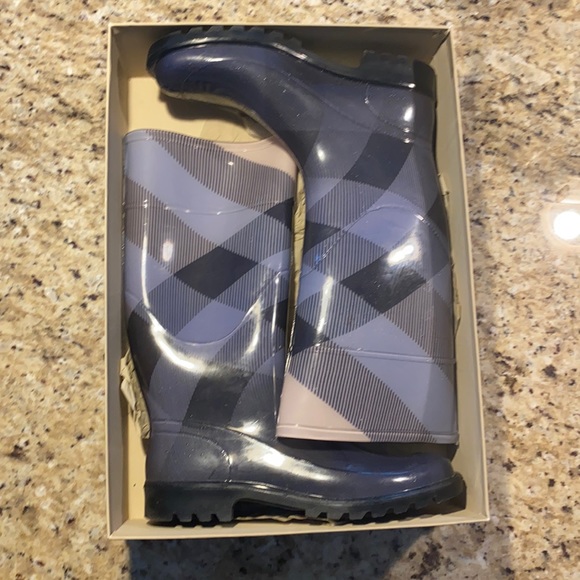 Burberry | Shoes | Burberry Blue Rain Boots | Poshmark
